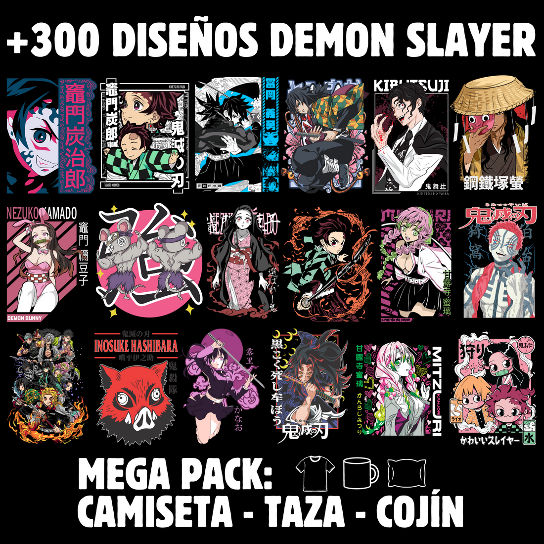 Pack +300 Diseños DEMON SLAYER – Sublimidreams