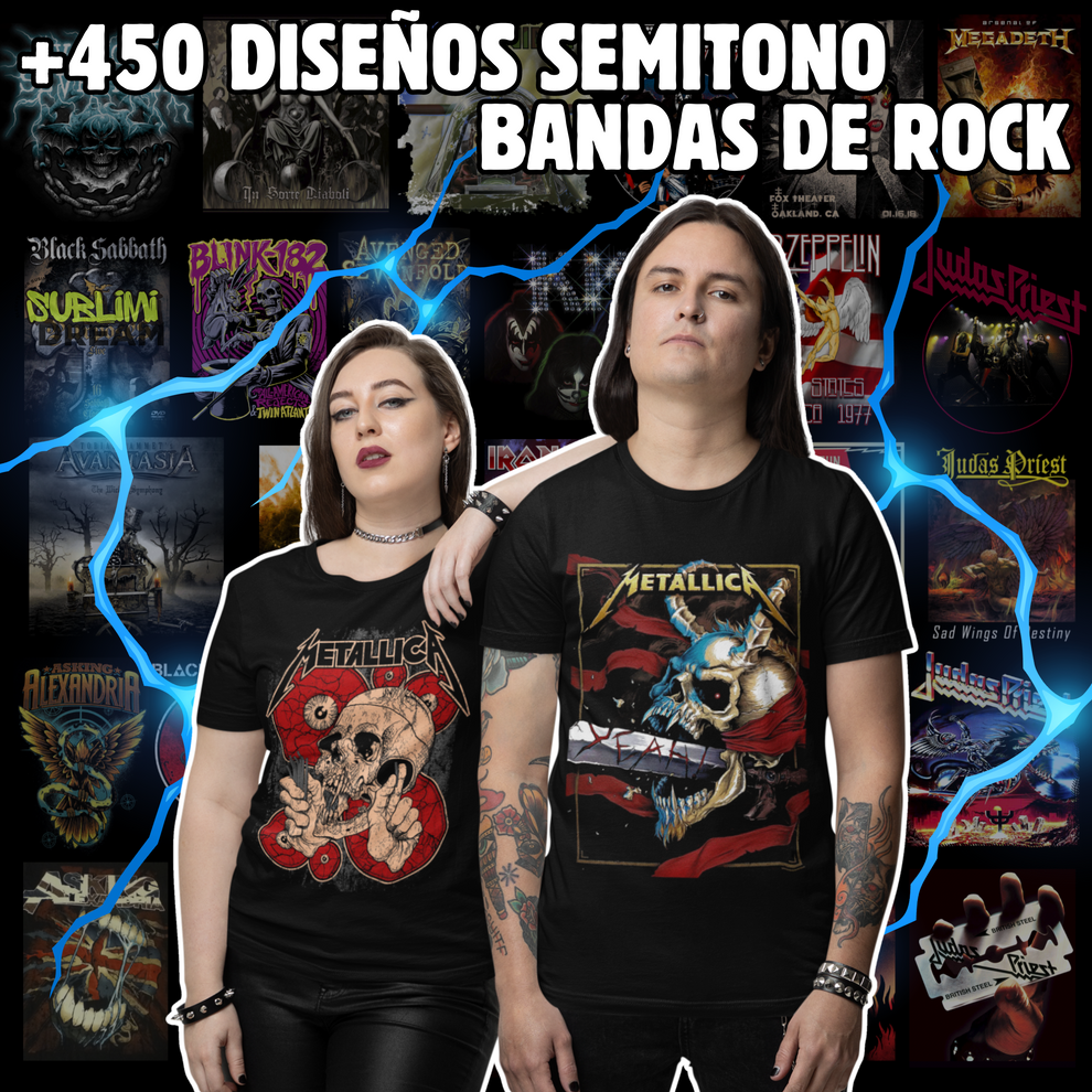 Pack 450 Diseños Semitono Bandas De Rock Sublimidreams